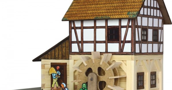 Moara de apa 2- Set constructie casute traditionale din lemn